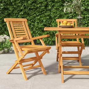 Skládací zahradní židle 2 ks 56x63x90 cm masivní teakové dřevo - Default Title
