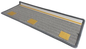 Vopi Nášlapy na schody Udinese šedý obdélník - 24x65 obdélník (rozměr včetně ohybu)