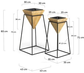 Sada 2 květináčů Kave Home Star