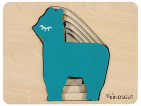Dřevěné dětské puzzle Kindsgut Lama