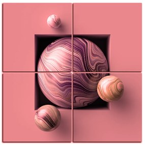 Obraz na plátně - Mramorové barevné kuličky - čtverec 388QD (60x60 cm)