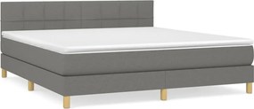 Box spring postel s matrací tmavě šedá 160x200 cm textil 3140626