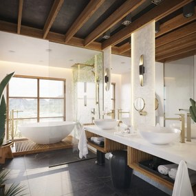 Hansgrohe AddStoris, kosmetické zrcadlo Ø188 mm, kartáčovaný bronz, HAN-41791140