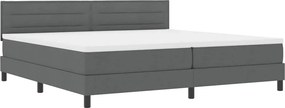 Postel s boxspringem s čelo Tmavě šedá 200 x 200 cm textil 3338637