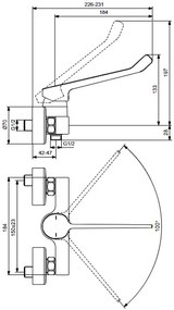 Ideal Standard Cerabase - Sprchová baterie nástěnná s lékařskou pákou, chrom BD490AA