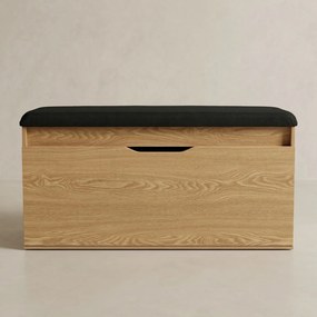 Botník s sedákem a úložným prostorem TORI, 100 x 50 x 35 cm, hnědá