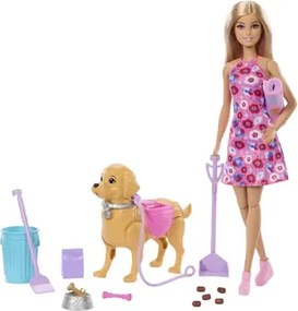 MATTEL Panenka Barbie s pejskem na procházce / od 3 let