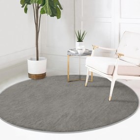 Šedý pratelný kulatý koberec vhodný pro robotické vysavače ø 120 cm Comfort – Mila Home