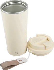 Verk Group Samomíchací hrnek 350 ml, ocelová termoska na studené i horké nápoje, s usb kabelem
