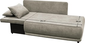 Rozkládací pohovka, béžovošedá Taupe, levá, LIAMI