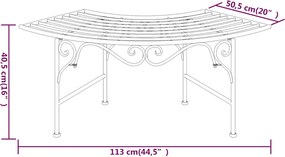 Lavice kolem stromu 113 cm černá ocel 318826