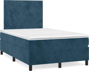 Box spring postel s matrací tmavě modrá 120x190 cm samet 3269987