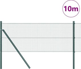 Zemní upevnění svařované drátěné ploty 10 x 0,5 m Zelená 3351680