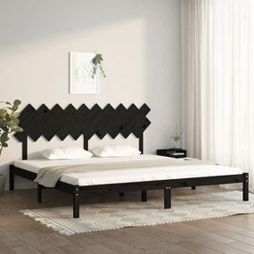 Rám postele černý 200 x 200 cm masivní dřevo,  3104892