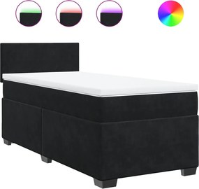 Box spring postel s matrací černá 80 x 200 cm samet 3288458