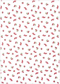 SCANquilt utěrka DEKORO drobné ovoce červenozelená 50 x 70 cm