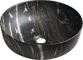 Sapho - Umyvadlo na desku Rondea, průměr 41 cm, bez přepadu, bez otvoru pro baterii, carnico mramor AR445CM