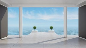 Postershop Fototapeta vliesová: Výhled na moře (terasa) - 184x254 cm