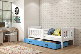 BMS Group Dětská postel s úložným prostorem KUBUS bílá Velikost postele: 190x80 cm, Barva šuplíku: Modrá