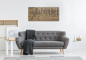 Li-Go "Jelen a myslivec" světelný obraz s baterií 110x50cm varianta ovládání: manuál/pohybové čidlo, provedení povrchu: černá s patinou