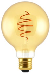 Stmívatelná LED žárovka NORDLUX E27 Spiral deco 4,5 W a 4,9 W - zlatá, 2200 K, 400 lm, 95 mm, 140 mm
