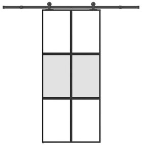 Posuvné dveře s kováním 90x205 cm tvrzeného sklo a hliník