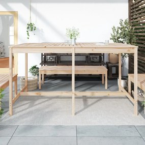 vidaXL Zahradní stůl bílý 203,5 x 90 x 110 cm masivní borové dřevo [824102] Barva: Bílá borovice