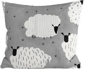 Polybavlněný povlak na polštář SHEEP POLY 45x45 cm, šedý