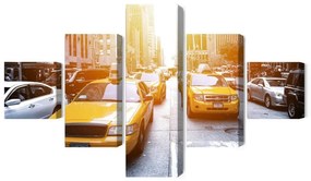 Vícedílný obraz Taxi Na Slunci Nyc Nedostatek Nedostatek Přírodní plátno 250x150