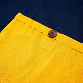Trade Concept Kuchyňská zástěra Heda tm. modrá / žlutá, 70 x 85 cm