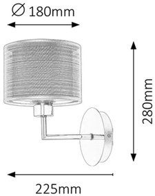 Rabalux 2628 - Nástěnné svítidlo ANASTASIA E27/60W