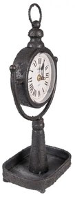 Stolní hodiny černé, bílé 15x11x34 cm / 1xAA
