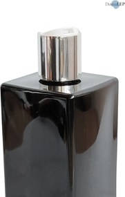Dávkovač na mýdlo 500 ml černý s bílo-stříbrným DISC TOP LUNA