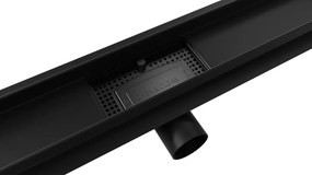 W-DRAINWELL 70 Black Odtokový podlahový žlab, vlnky