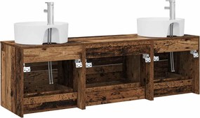 Sada koupelnových skříněk 3 ks Staré dřevo 62,5 x 44,5 x 50 cm 3405873