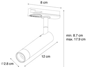 Moderní bodové svítidlo tmavě bronzové pro 1-fázový systém kolejnicového svítidla - Iconic Ivy