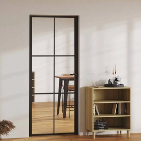 Interiérové dveře ESG sklo a hliník 83 x 201,5 cm černé 151203