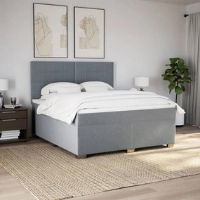 Box spring postel s matrací světle šedá 180 x 200 cm textil 3290567