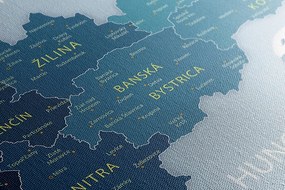 Obraz elegantní mapa Slovenska v modrém - 120x60