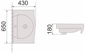 COMAD Zápustné umyvadlo - UM CFP-65, 65 cm, keramické, bílá