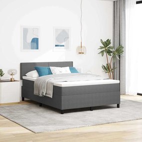 Postel s boxspringem s čelo Světle šedá a bílá 160 x 200 cm 3337519
