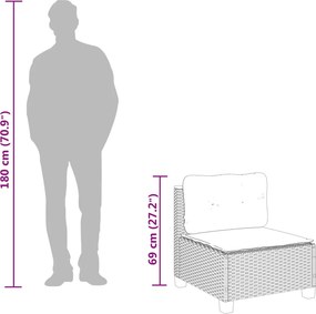 10dílná zahradní sedací souprava s poduškami béžová polyratan 3262021