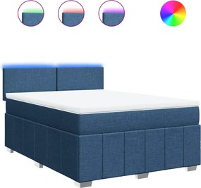 Box spring postel s matrací modrá 140x200 cm textil 3289390