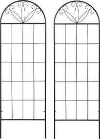 Sada 2 kovových zahradních treláží Outsunny pro popínavé rostliny - 51 x 152 cm černé