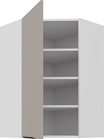 ARIA lb | horní kuchyňská skříňka 60x60 GN-90 1F (45°) rohová s policemi | 60x60 cm | VYSOKÁ | bílá/béžová