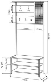 Věšák s botníkem Nomad Anthracite and Black