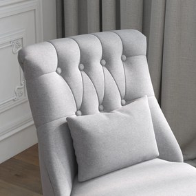 HOMCOM polohovací křeslo TV křeslo s opěrným polštářem, zvýšené nohy, lněná šedá 52.5x69x77cm pro pohodlnou relaxaci | Aosom.de