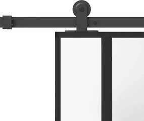 Posuvné dveře s kováním 76x205 cm tvrzeného sklo a hliník 3333034