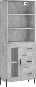 Skříň highboard betonově šedá 69,5x34x180 cm kompozitní dřevo 3189521