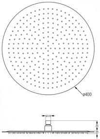 Mexen sprchová nerezová hlavice Round 40 cm, chrom, 79240-00